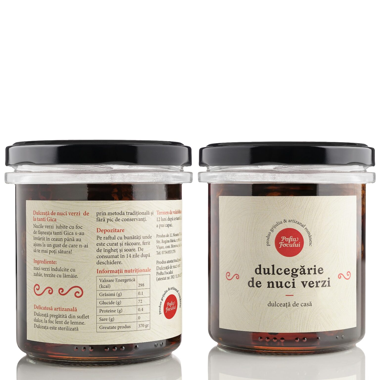 Dulceață de nuci verzi, 370g - Pofta Focului